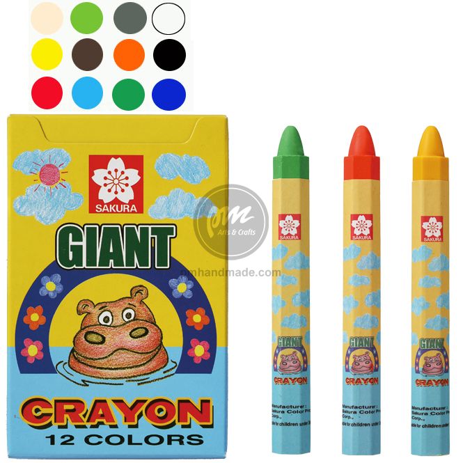 Màu sáp Giant Sakura set 12