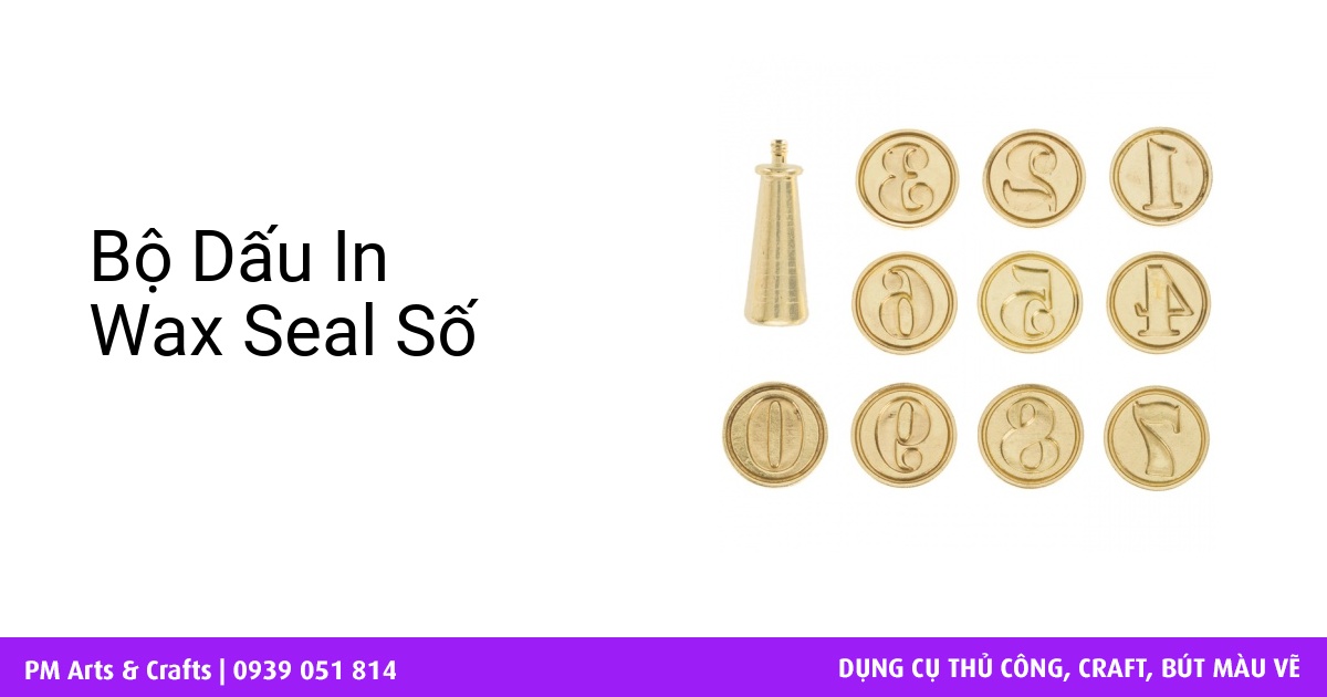 Bộ Dấu In Wax Seal Số, dấu in wax seal, wax seal stamp, sáp wax seal