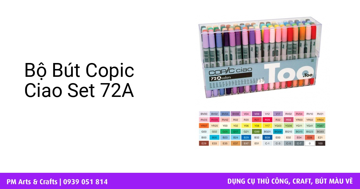 Bộ Bút Copic Ciao 72 màu set A, copic ciao set 72A, Copic ciao marker ...