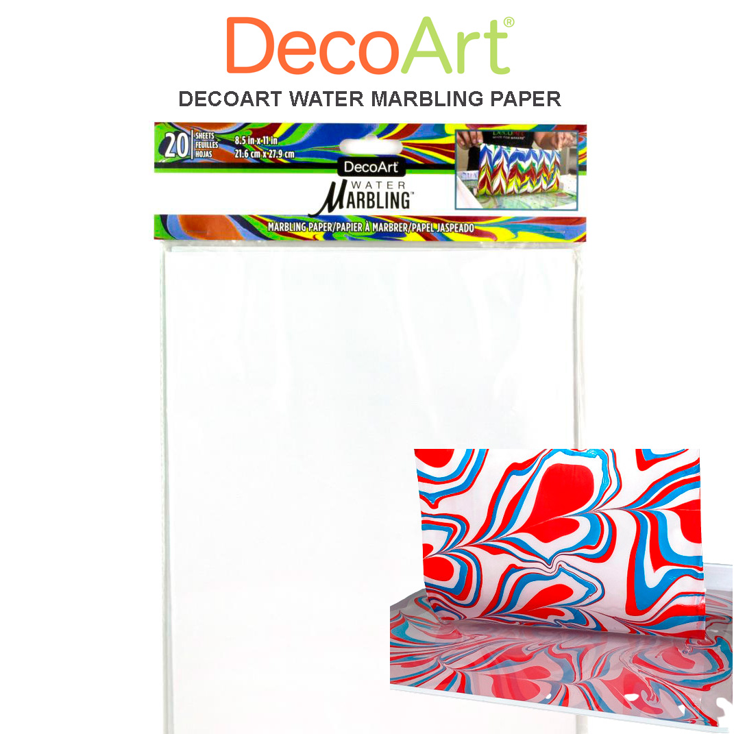 Xấp 10 tờ giấy nhuộm ấn thủy - Water Marbling Paper, Water Marbling Paper