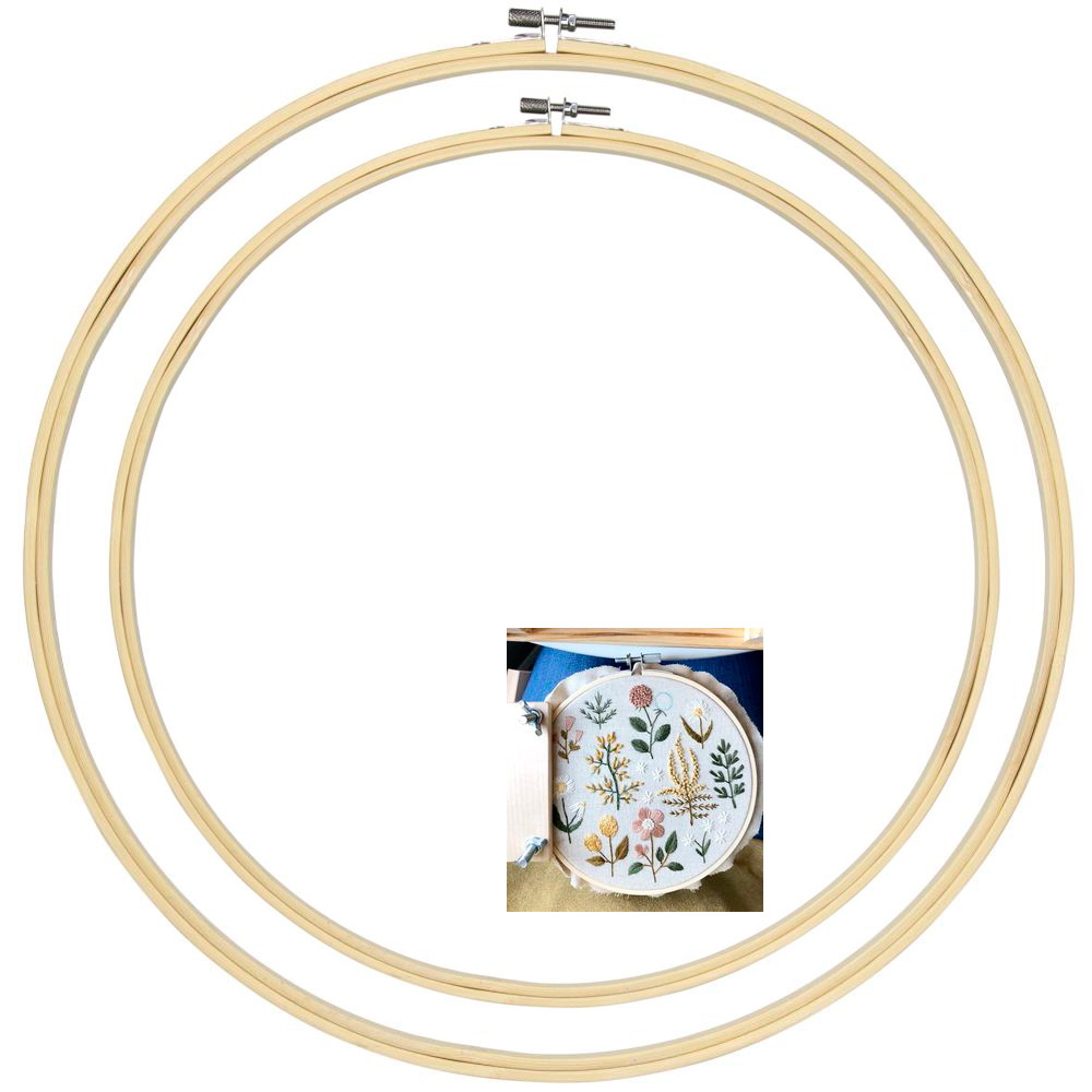 Khung căng vải gỗ Cousin, wooden quilt hoop, vẽ tròn