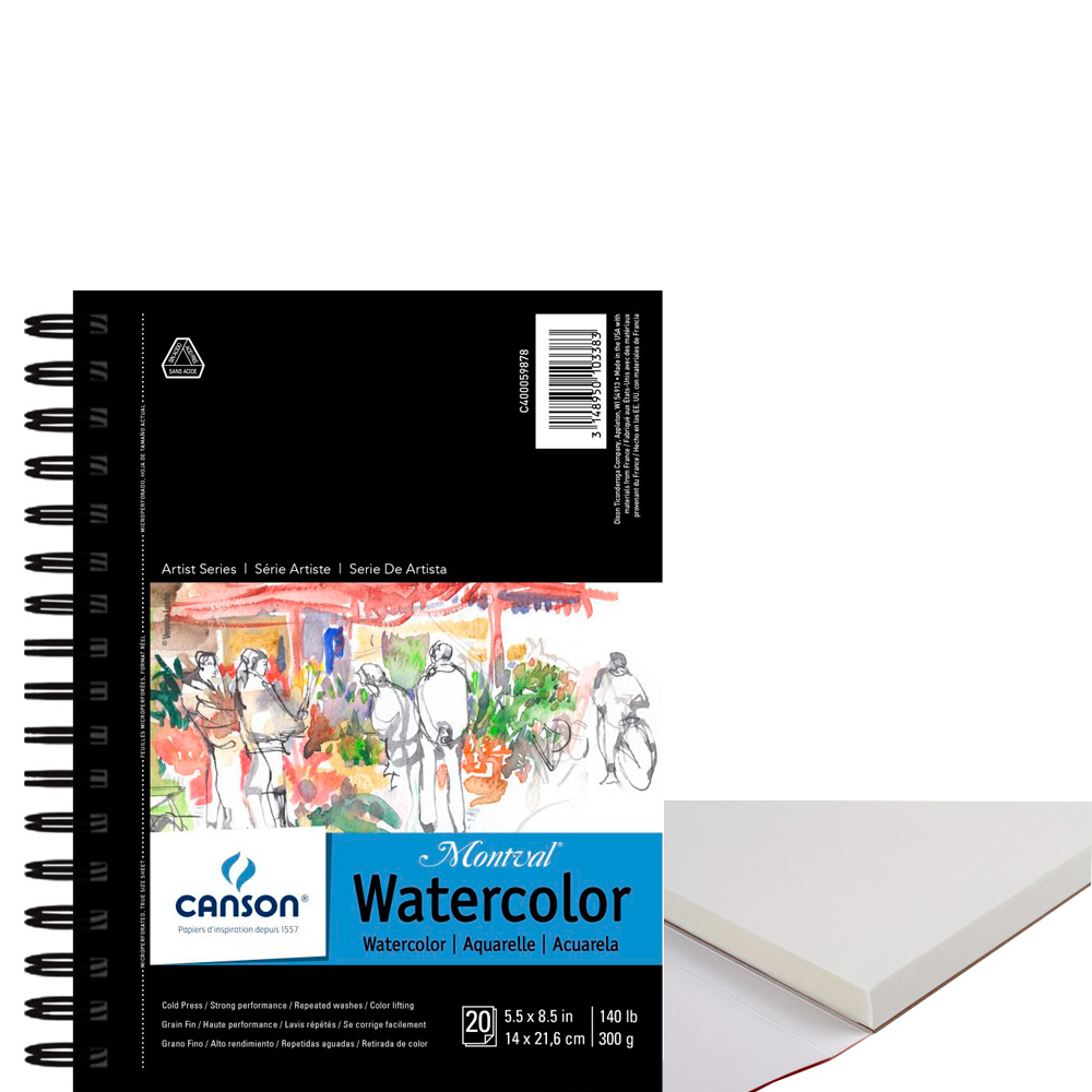 Sổ vẽ màu nước canson Watercolor Pad 5.5, Canson Watercolor Pad