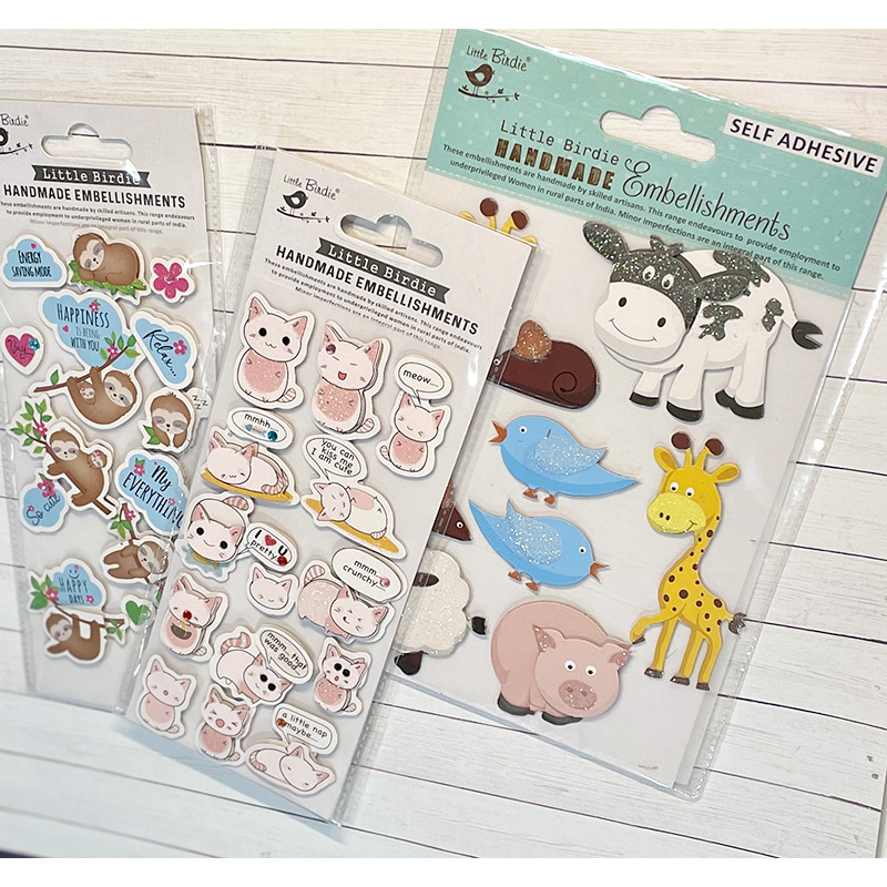 Bộ sticker hình thú, Embellishment , hình dán