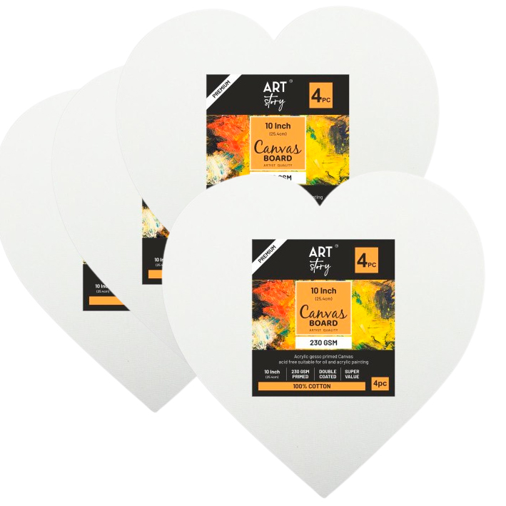 Tấm canvas panel hình trái tim 230gsm, canvas hình trái tim